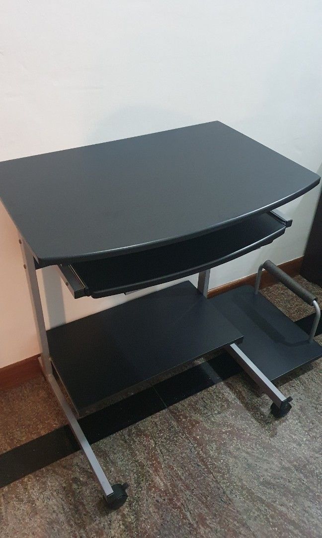 Computer Table with castor wheels, Furniture & Home Living, Furniture ...