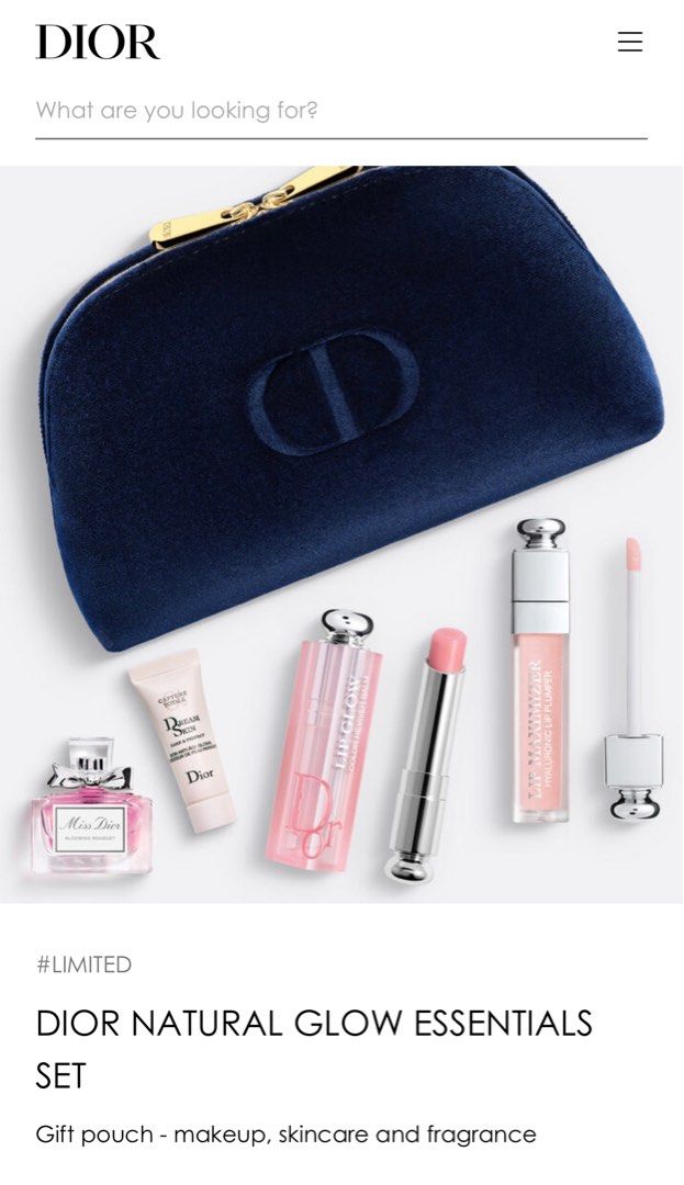 Dior beauty set (lip glow, lip maximizer, miniature perfume), Beauty ...