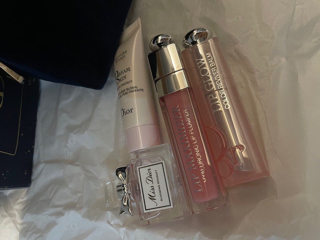 Dior beauty set (lip glow, lip maximizer, miniature perfume), Beauty ...