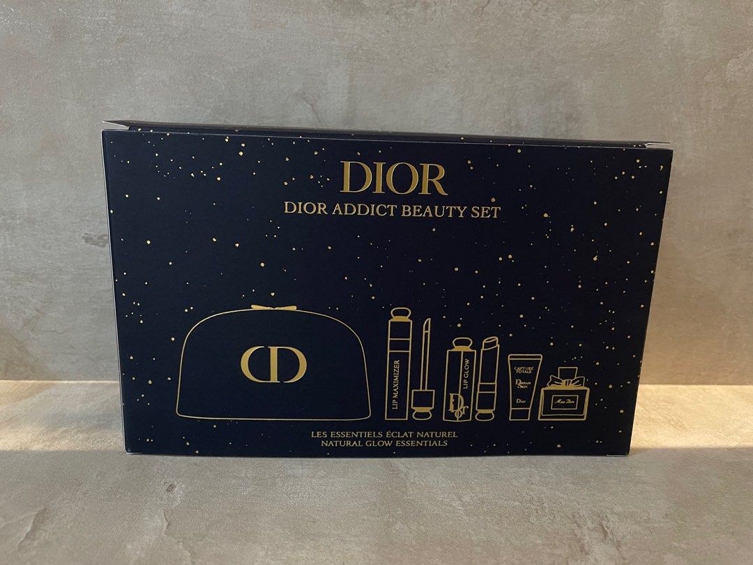 Dior beauty set (lip glow, lip maximizer, miniature perfume), Beauty ...