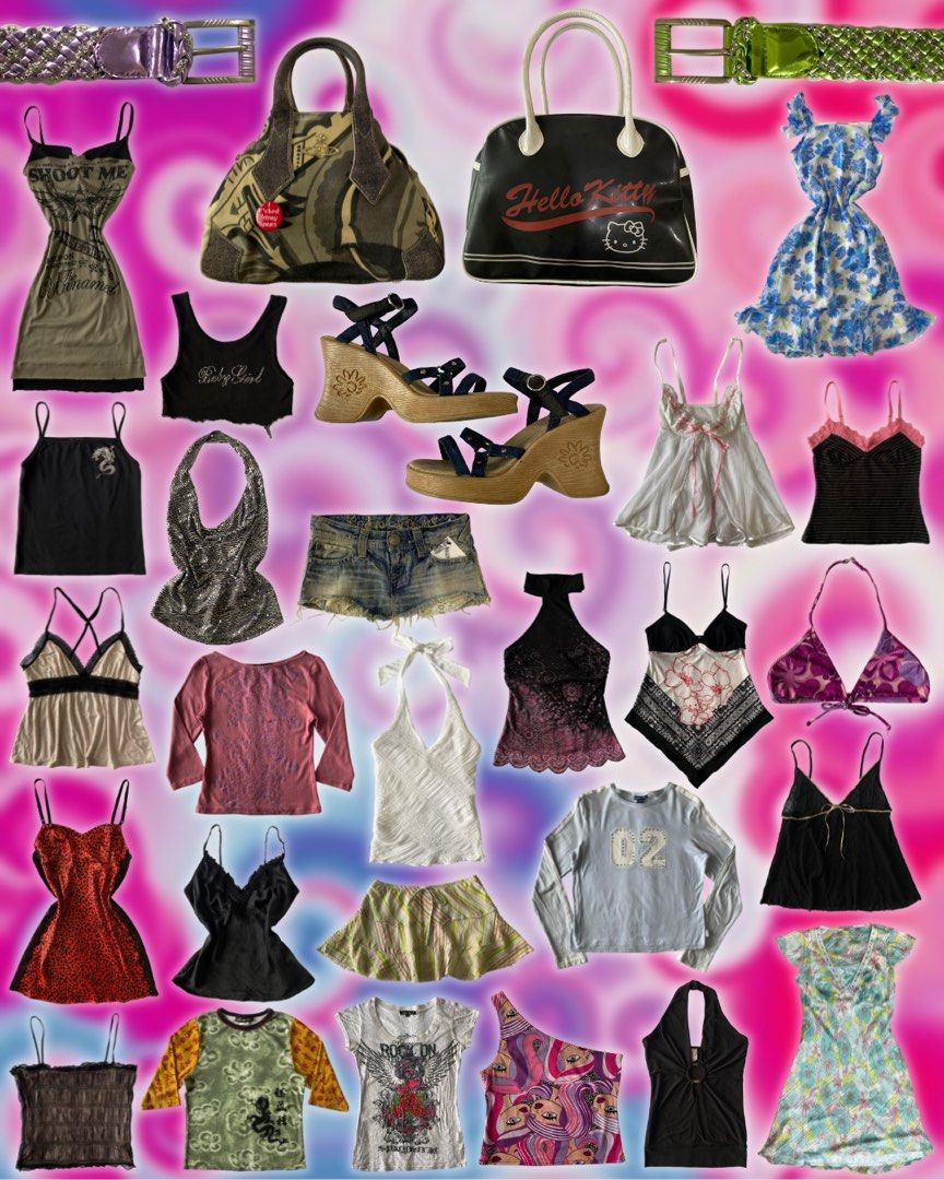 Early 2000s tops skirts bags dress | Vivienne westwood hello kitty ...