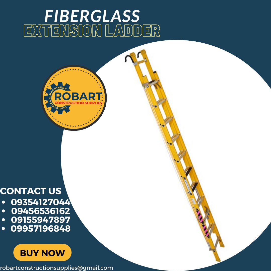 FIBERGLASS EXTENSION LADDER, Commercial & Industrial, Construction ...