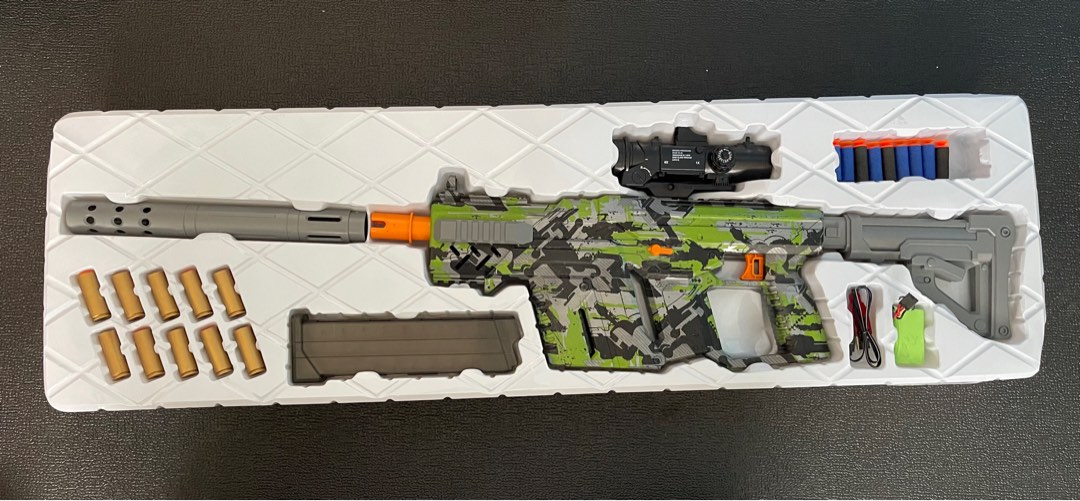 Greenparty nerf-like blaster gun full set, Hobbies & Toys, Toys & Games ...