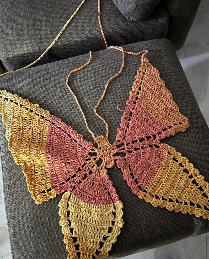 Handmade butterfly Crochet top, Women's Fashion, Tops, Sleeveless on ...