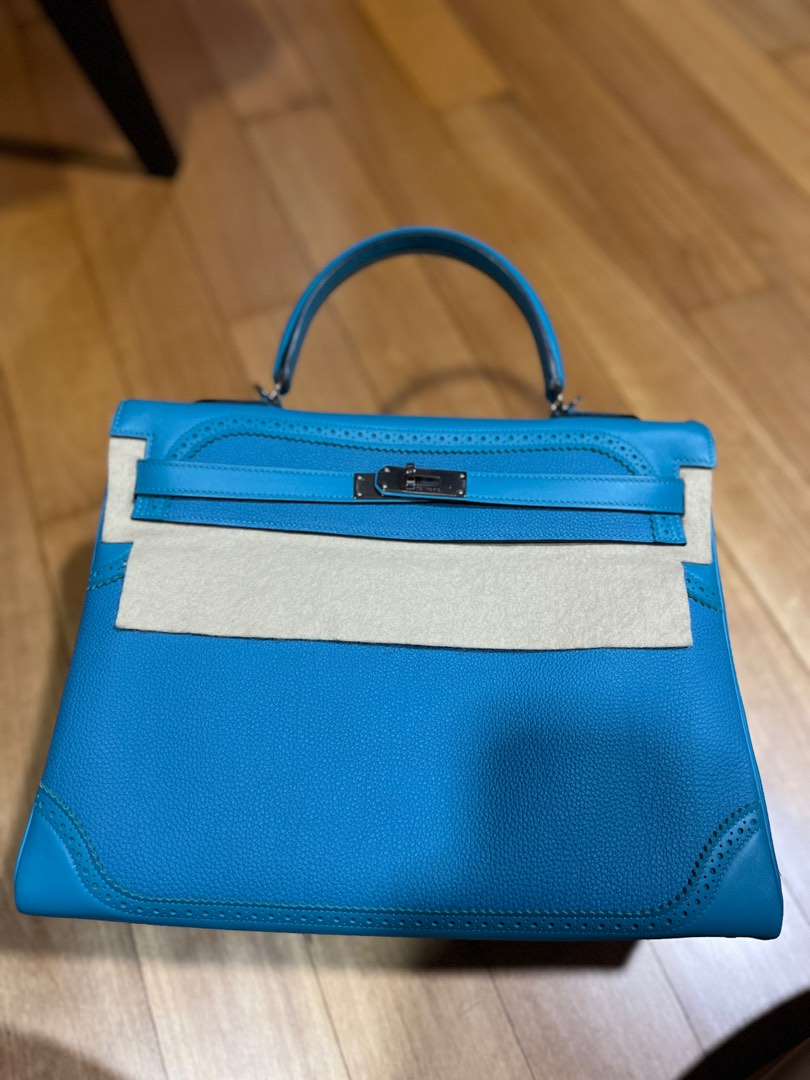 Hermes blue jean kelly bag , Luxury, Bags & Wallets on Carousell