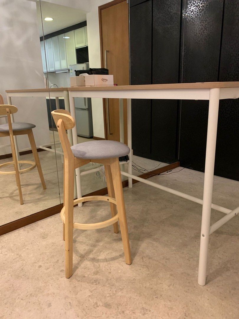 Ikea bar table and 2 chairs, Furniture & Home Living, Furniture, Tables ...