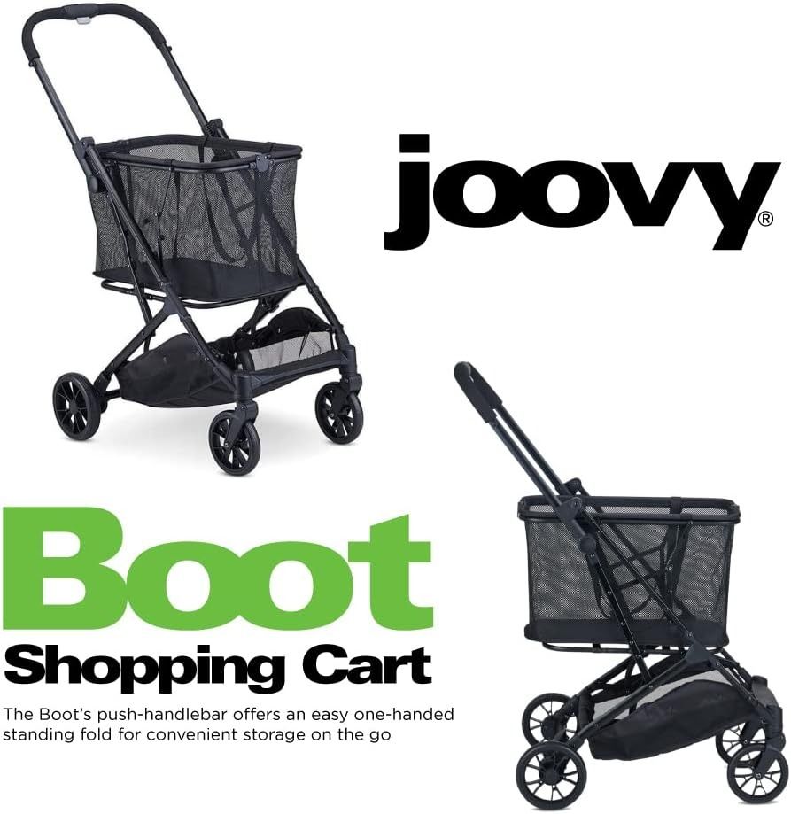 Joovy Boot Shopping Cart Featuring 70 Lbs Total Weight Capacity (Black ...