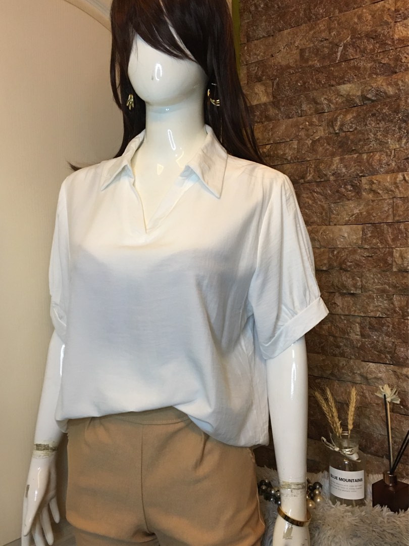 JUL034 HQ collared top, Women's Fashion, Tops, Blouses on Carousell