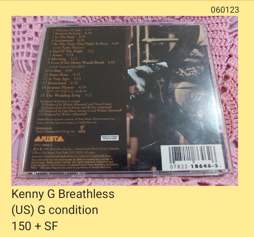 Kenny G Breathless CD (unsealed), Hobbies & Toys, Music & Media, CDs ...