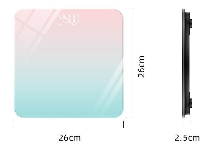 LED Display Rechargeable Bathroom Digital Weighing Scale Gradient ...