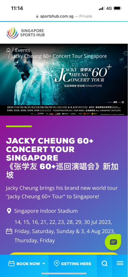 LF Jacky Cheung Concert tickets 1 pair, Tickets & Vouchers, Event Tickets on Carousell