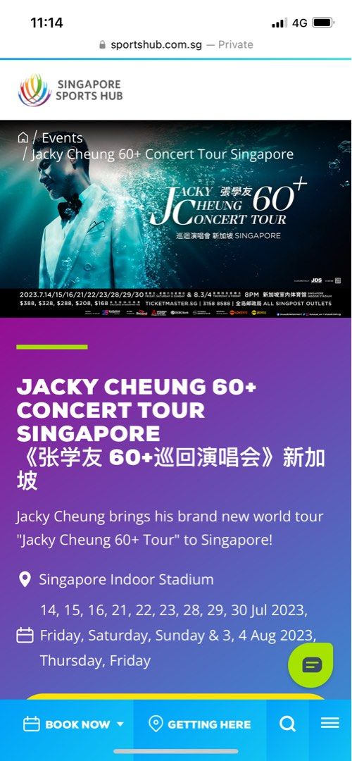 LF Jacky Cheung Concert tickets 1 pair, Tickets & Vouchers, Event Tickets on Carousell