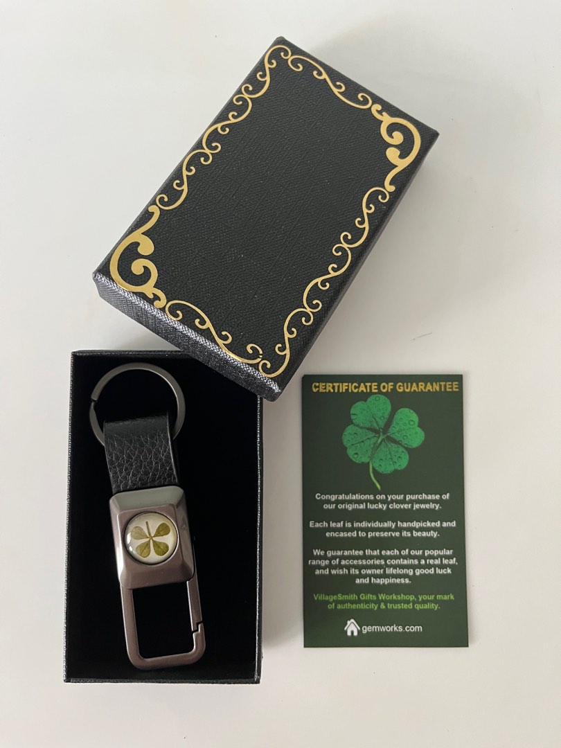 Lucky 4-Leaf Clover Key Chain, Hobbies & Toys, Stationery & Craft ...