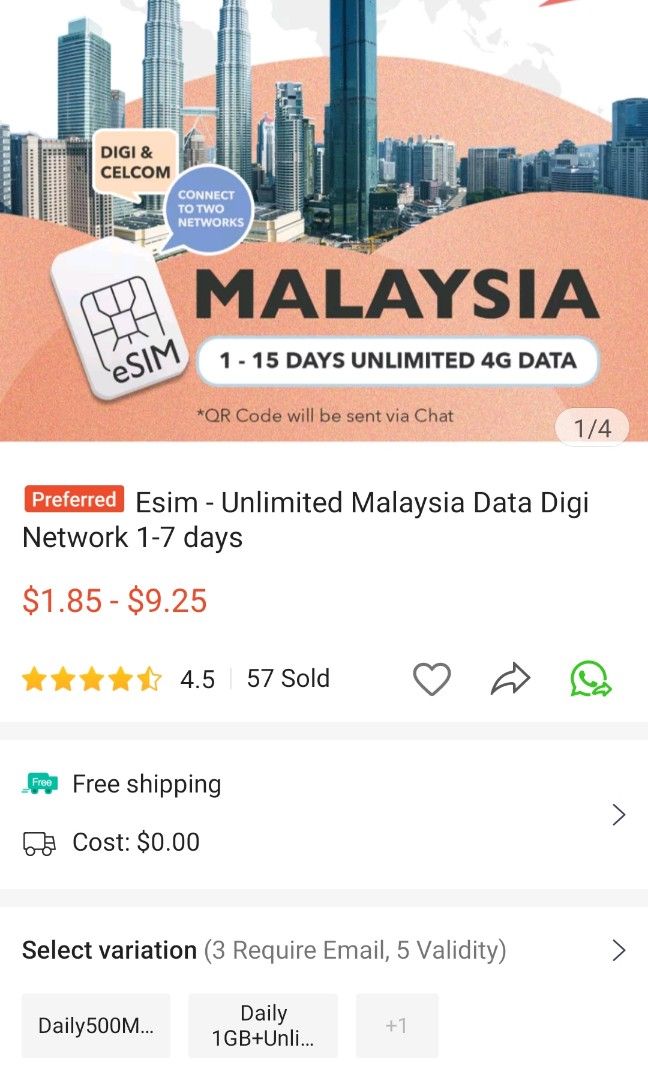 Malaysia Esim (500mb for 1day), Mobile Phones & Gadgets, Mobile & Gadget Accessories, Sim Cards ...