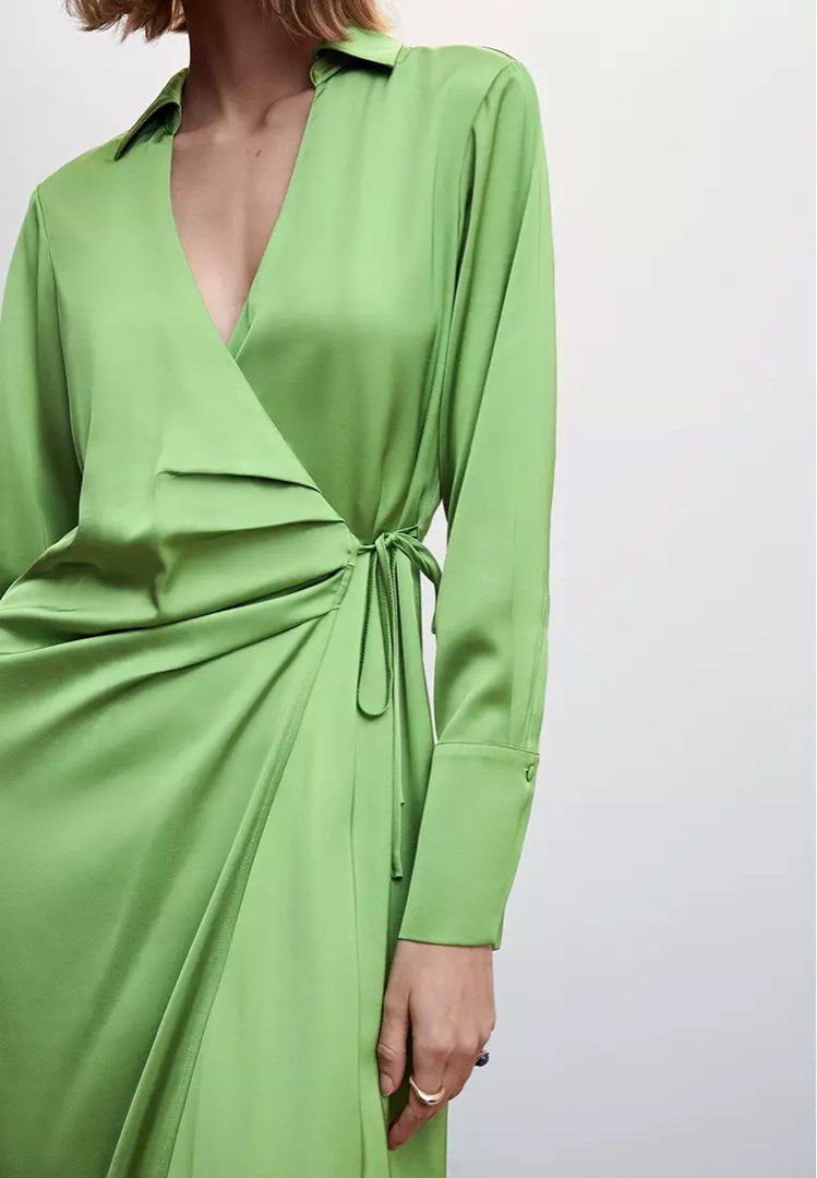 Mango draped satin dress, Women's Fashion, Dresses & Sets, Dresses on ...