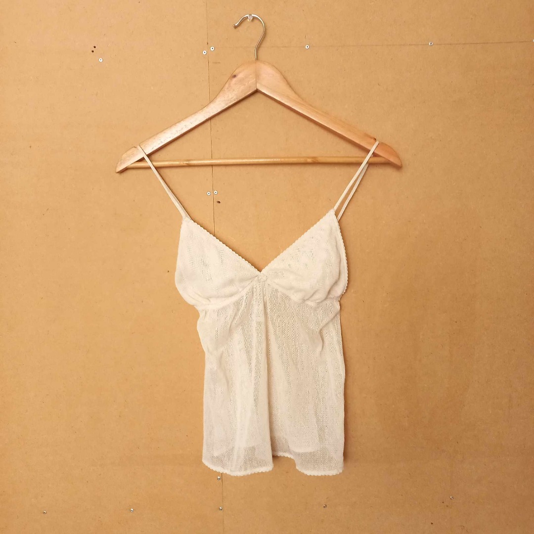 Mango MNG Suit Collection dainty mesh cami top, Women's Fashion, Tops ...