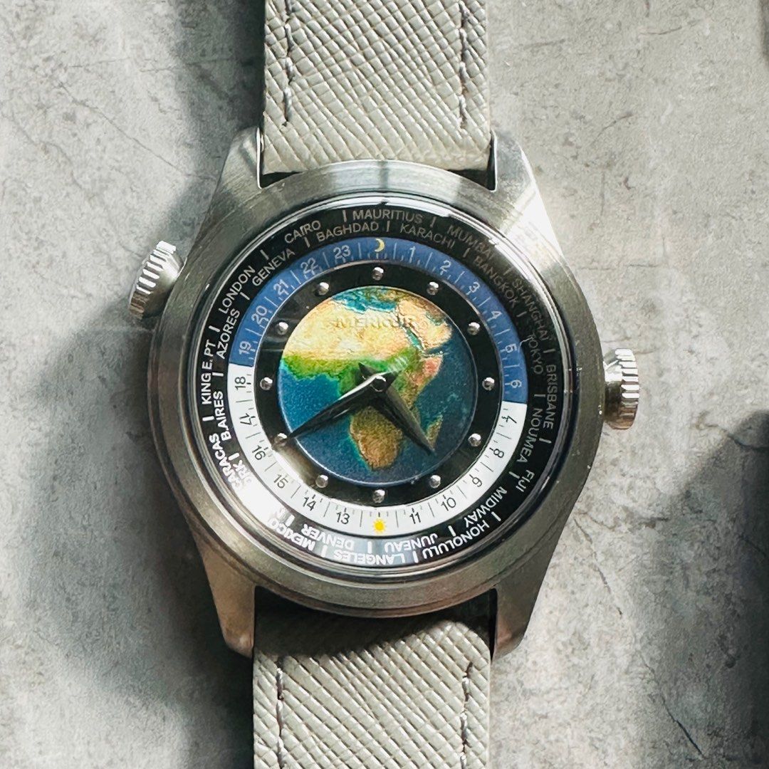 Merkur Dual Crown World Time Enamel Dial Watch, Luxury, Watches on ...