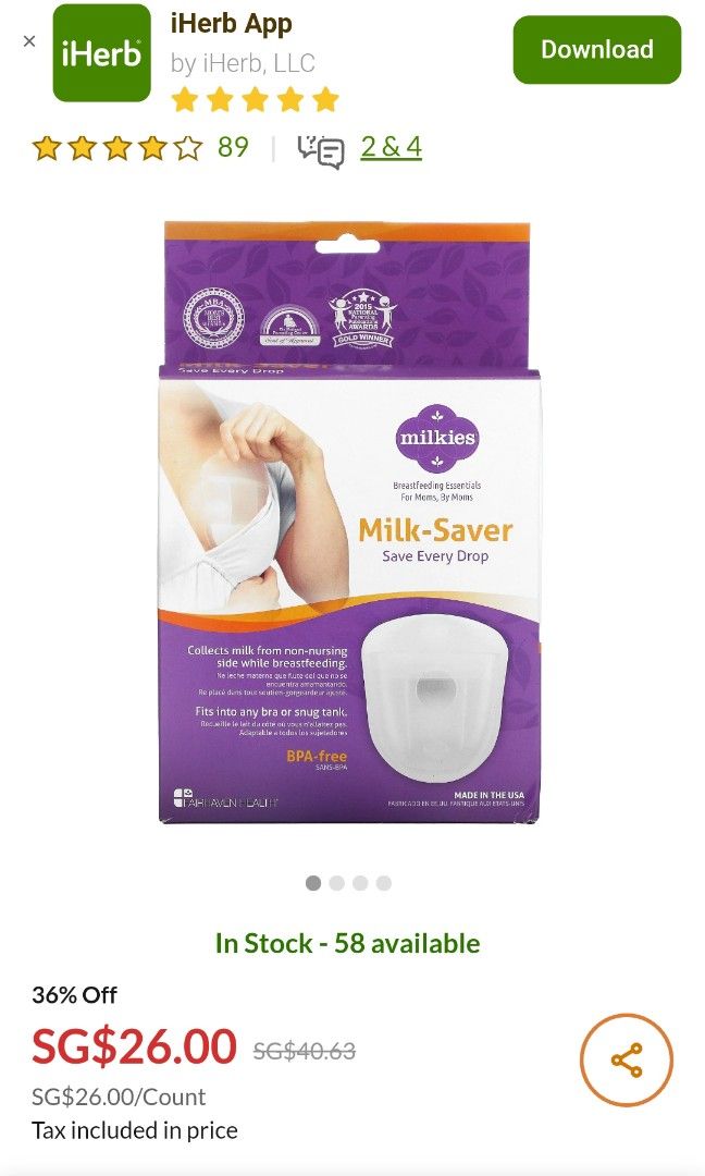 Milkies breast milk collector - save every drop, Babies & Kids, Nursing ...
