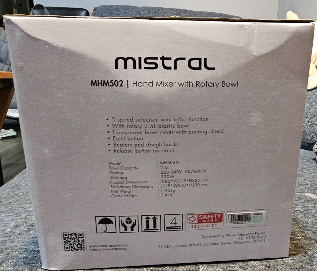 Mistral Hand Mixer with Rotary Bowl, TV & Home Appliances, Kitchen ...