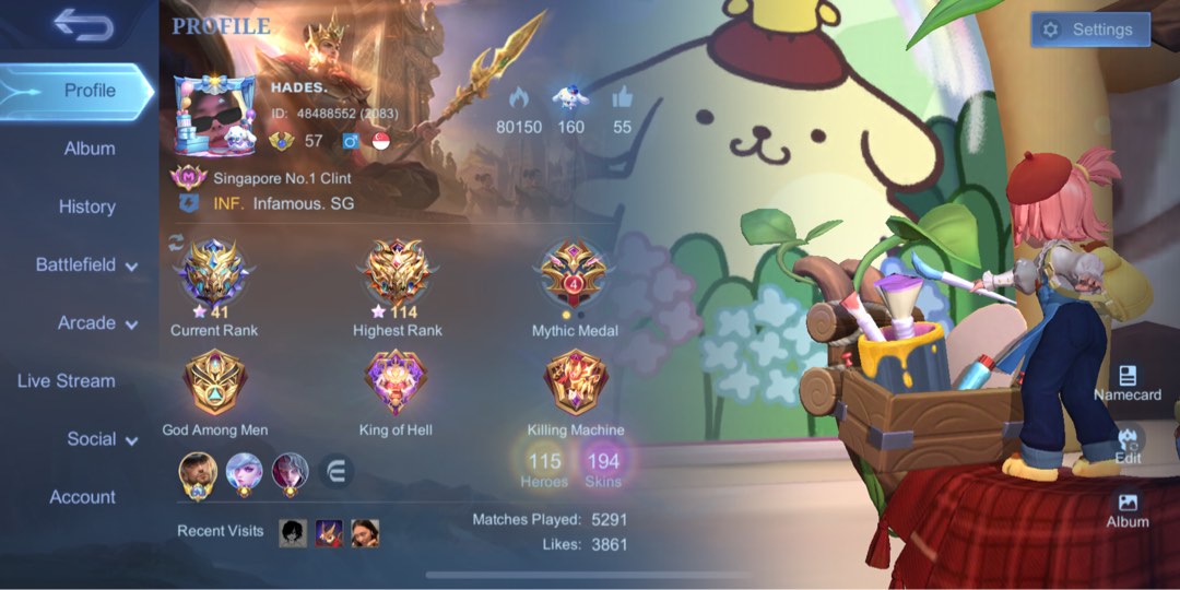 Stacked Mobile Legend Account #1, Video Gaming, Gaming Accessories ...