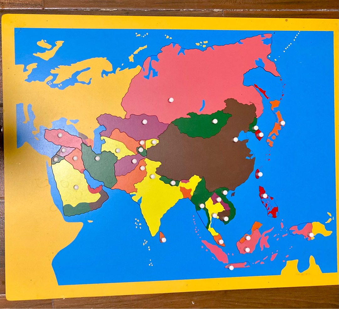Montessori Puzzle Map - Asia on Carousell