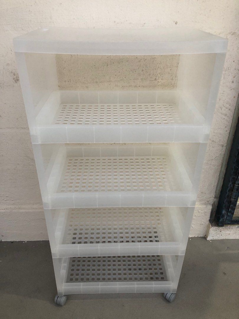 Muji PP Shelf with Caster / Trolley / Shelf, Furniture & Home Living ...