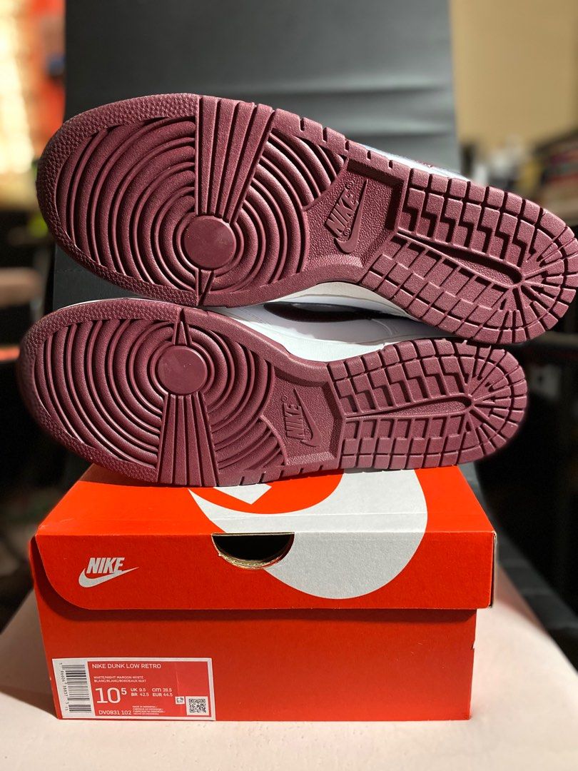 Nike Dunk Low White Night Maroon, Men's Fashion, Footwear, Sneakers on ...