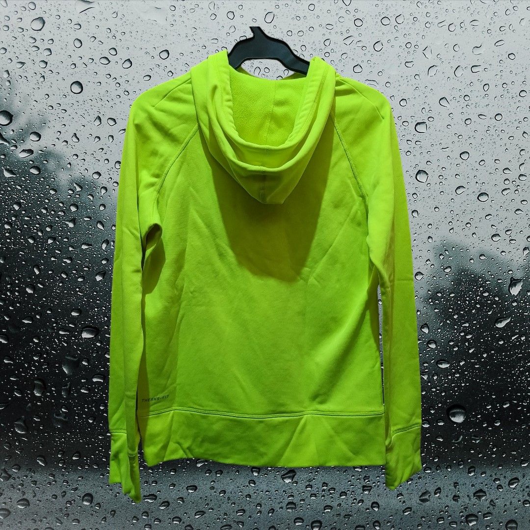 Nike Therma fit neon green hoodie jacket cowl neck on Carousell