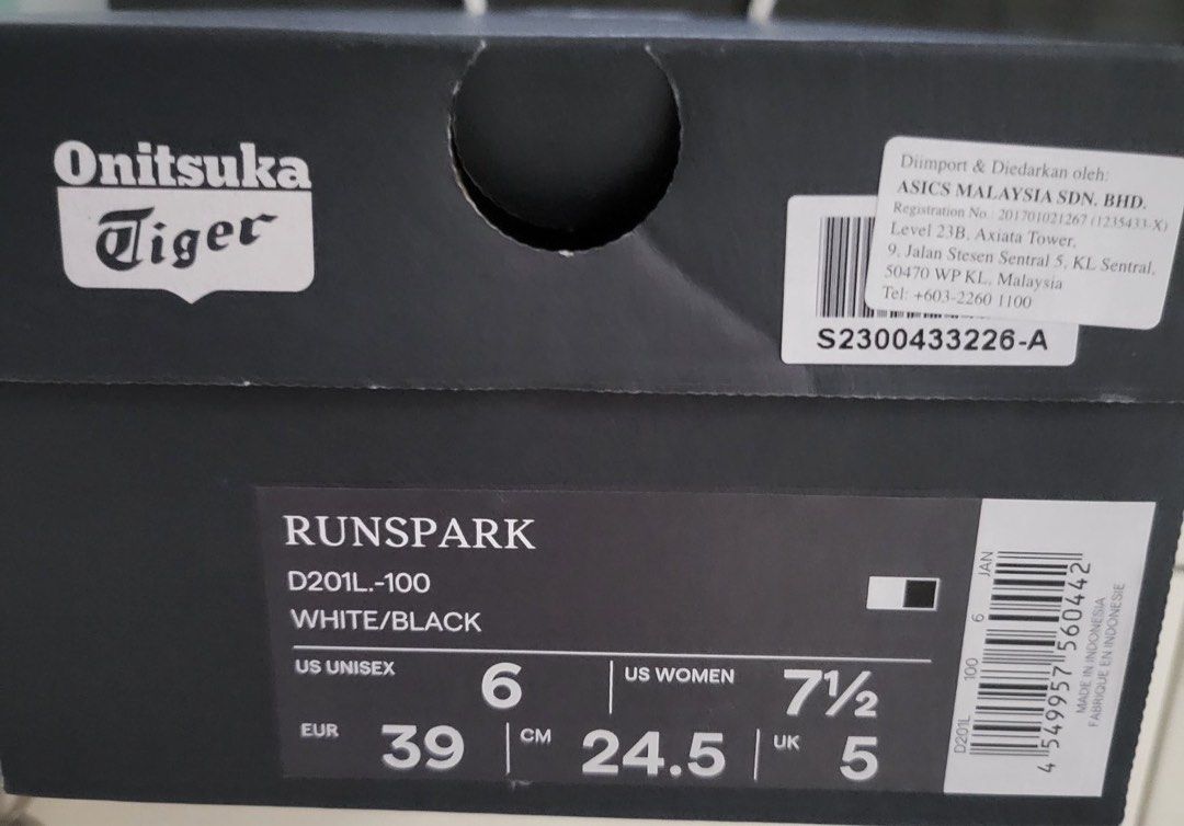 Onitsuka Tiger Runspark White/Black, Women's Fashion, Footwear ...