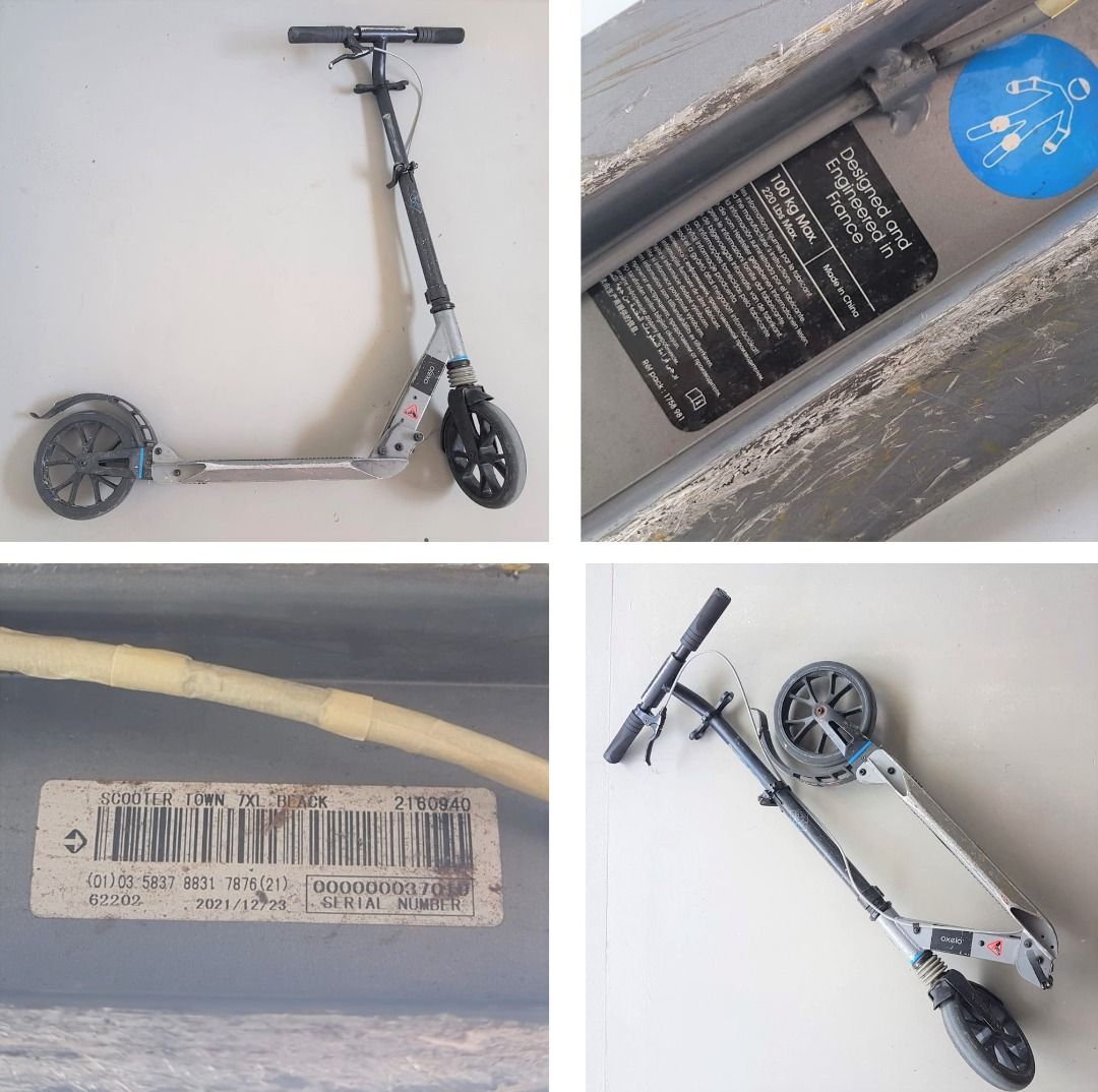 OXELO Kick Scooter, Oxelo Town 7XL, Adult Model, Dual Suspension, Dual ...