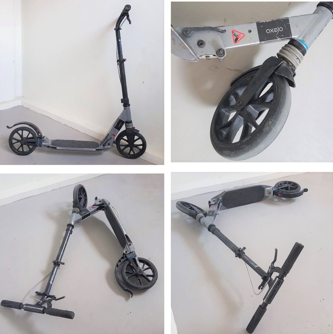 OXELO Kick Scooter, Oxelo Town 7XL, Adult Model, Dual Suspension, Dual ...