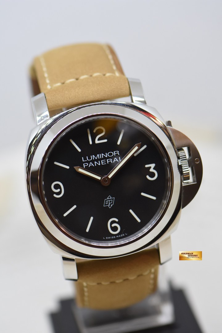 PANERAI LUMINOR BASE 44mm STEEL IN LEATHER BLACK 369 DIAL MANUAL ...
