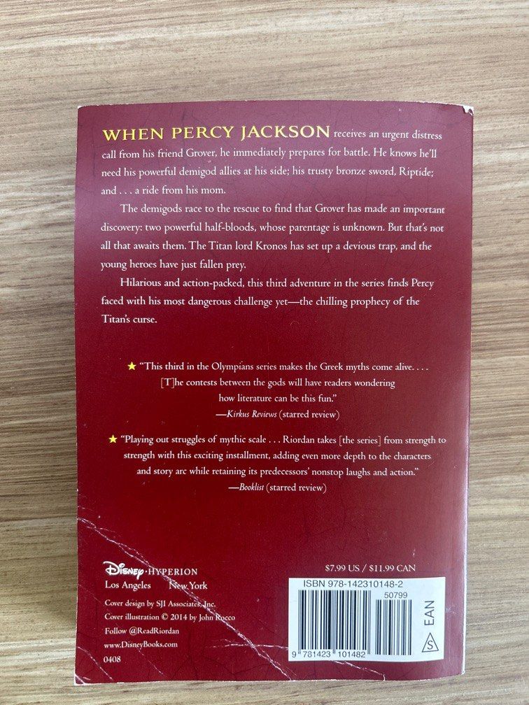 Percy Jackson Titans Curse, Hobbies & Toys, Books & Magazines, Fiction ...