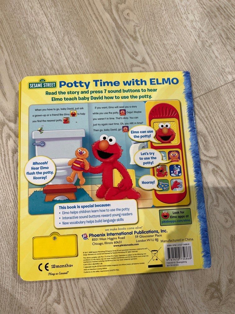 Potty time with Elmo book with sound, Hobbies & Toys, Books & Magazines ...