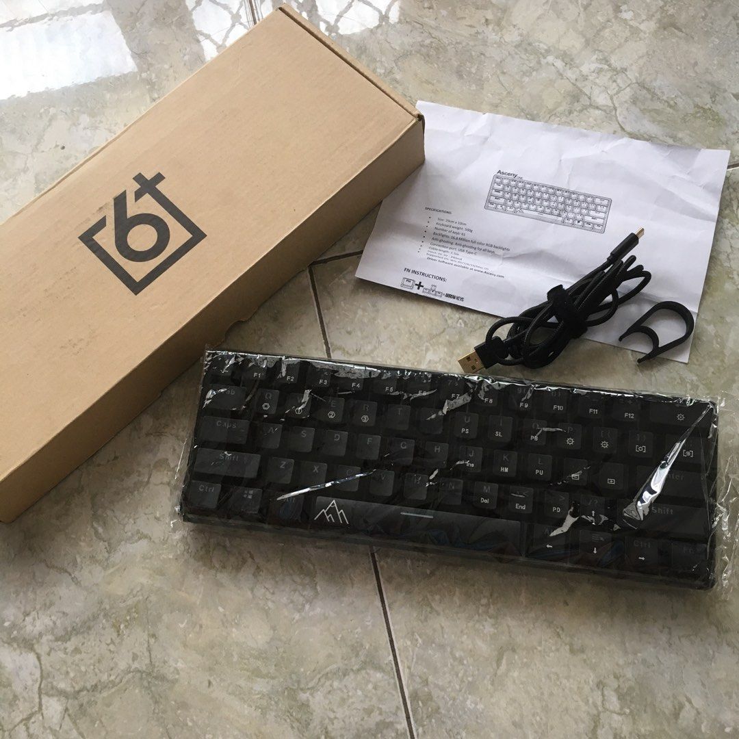 Preloved ASCENY ONE Hot Swappable 60% Mechanical Keyboard Blue ...