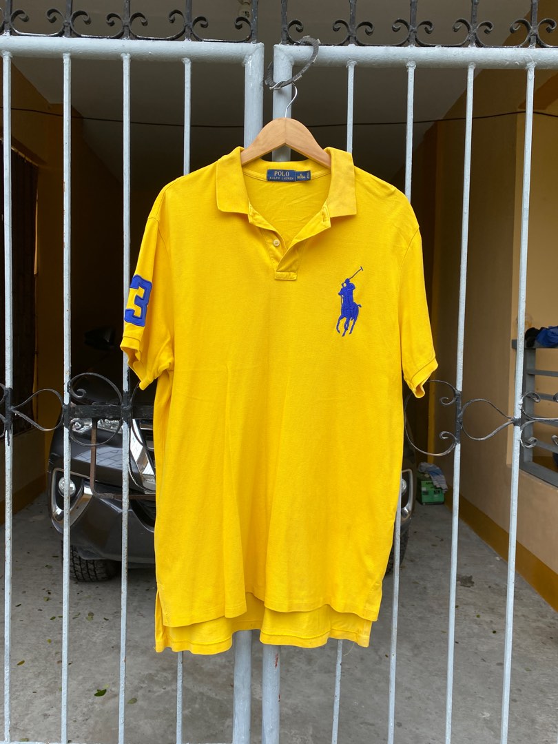 Ralph Lauren Polo Shirt Gold Tag Big Pony Yellow, Men's Fashion, Tops ...
