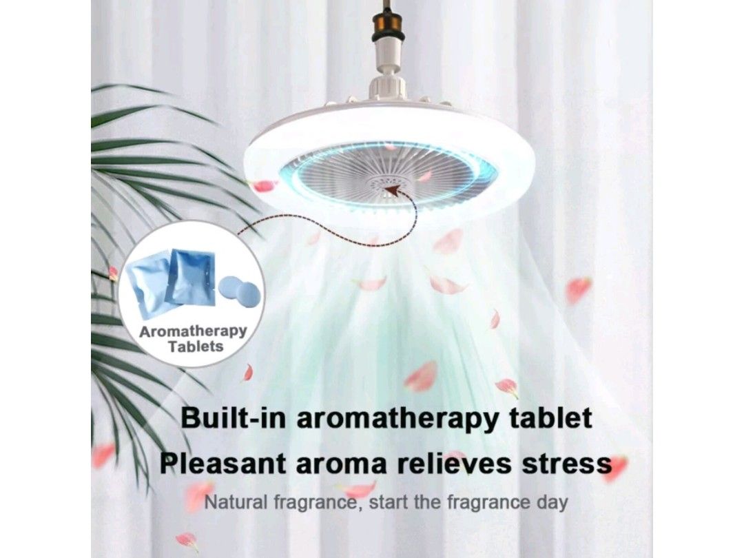Remote Control Dimmable Aromatherapy Ceiling LED Fan Light - E27 ...