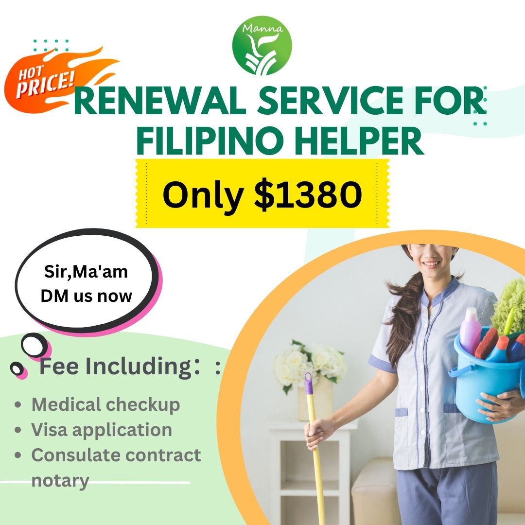 Renewal service for Filipino helper $1380, 公告欄 - Carousell