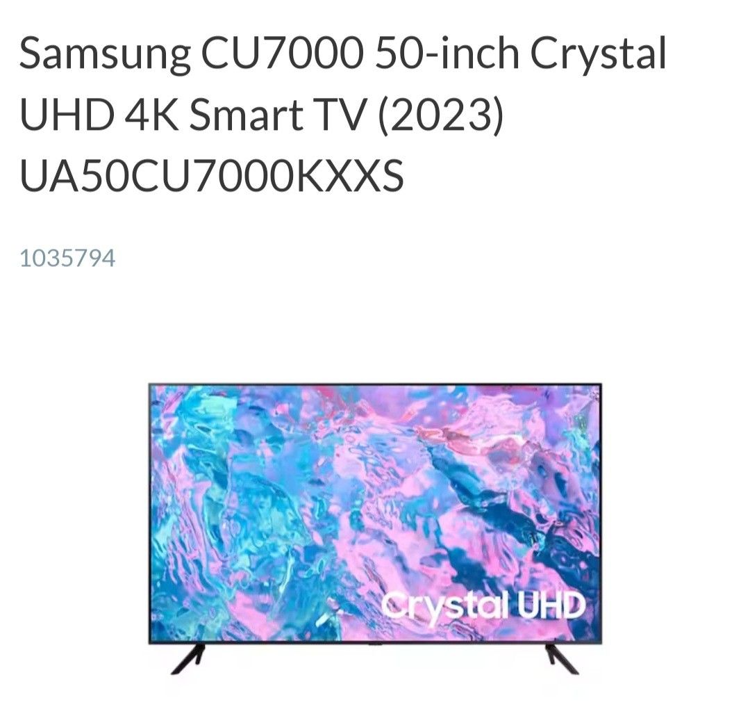Samsung CU7000 50-inch Crystal UHD 4K Smart TV, TV & Home Appliances ...