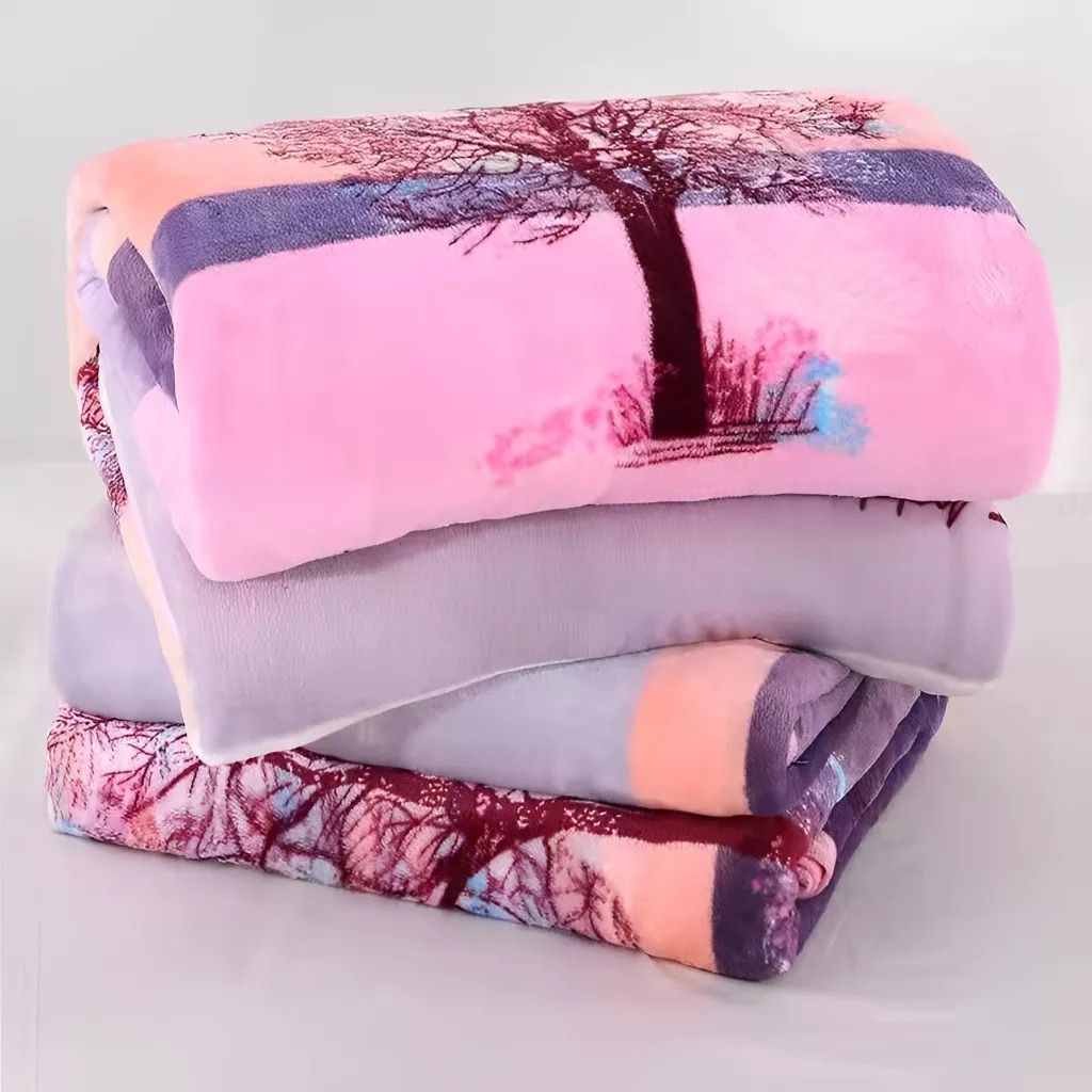 Selimut Halus Bunga Pink Ungu, Fesyen Wanita, Pakaian Wanita, Gaun ...