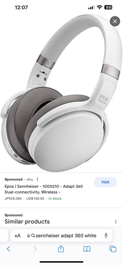 Sennheiser Adapt 360 White, Audio, Headphones & Headsets on Carousell