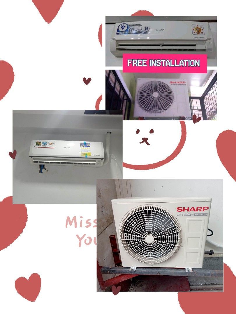 sharp j tech split type inverter Aircon with free installation brand ...