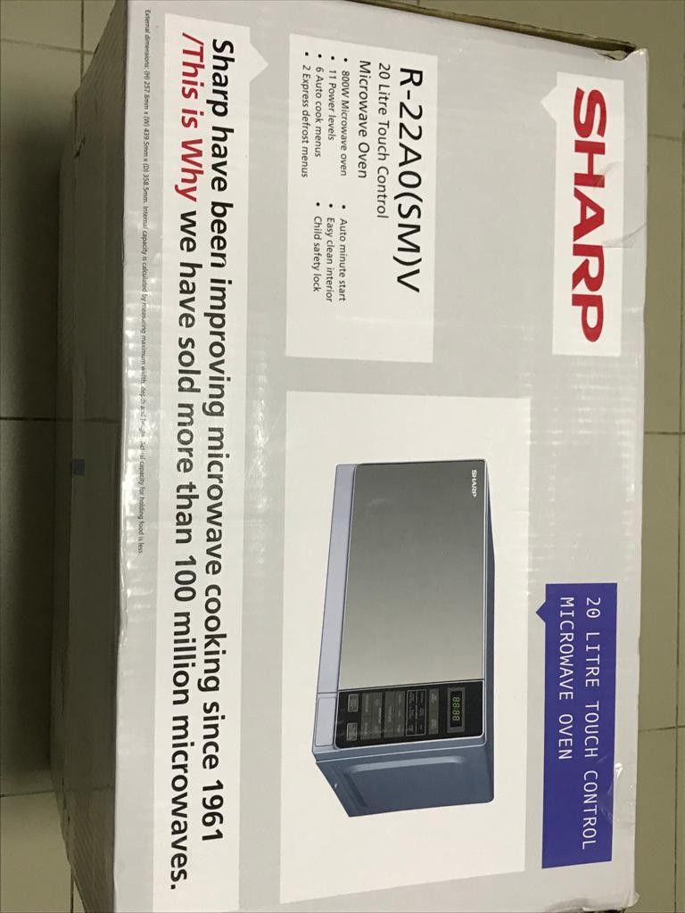 SHARP R-22A0(SM)V SOLO MICROWAVE OVEN (20L), TV & Home Appliances ...