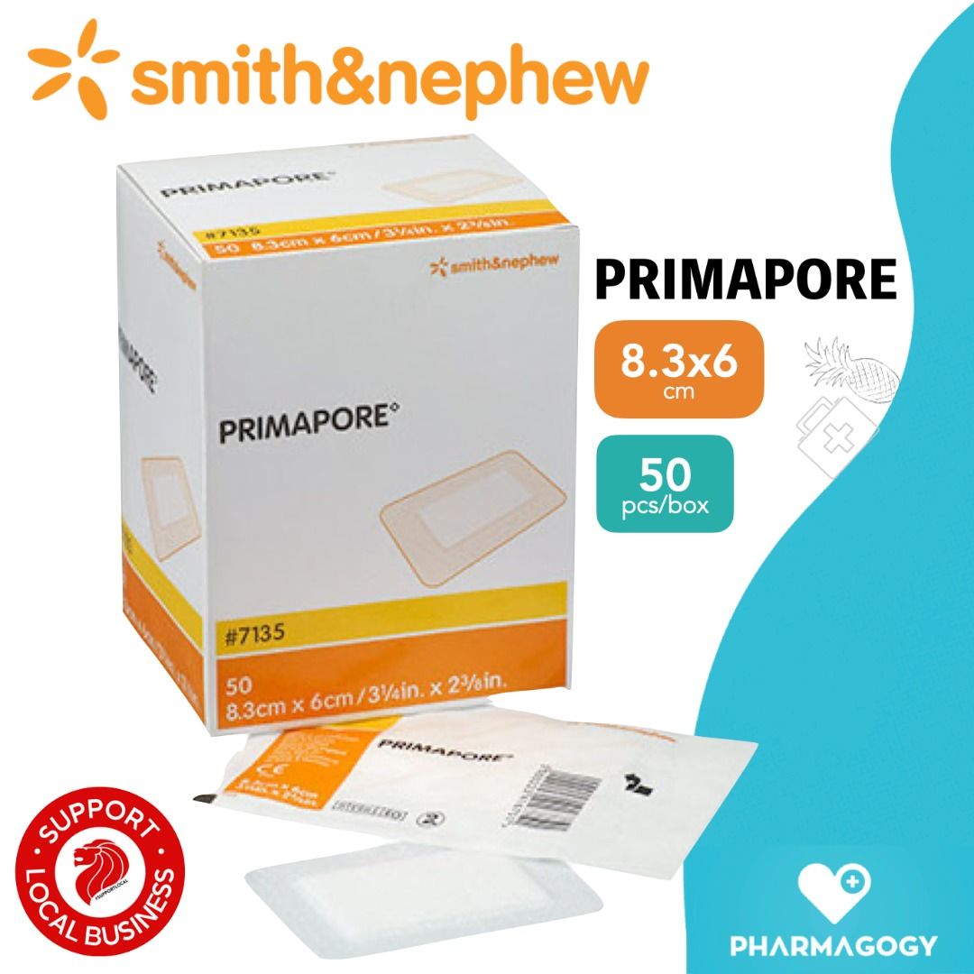SMITH & NEPHEW PRIMAPORE 8.3cm x 6cm, 50pc/bx Smith and Nephew ...