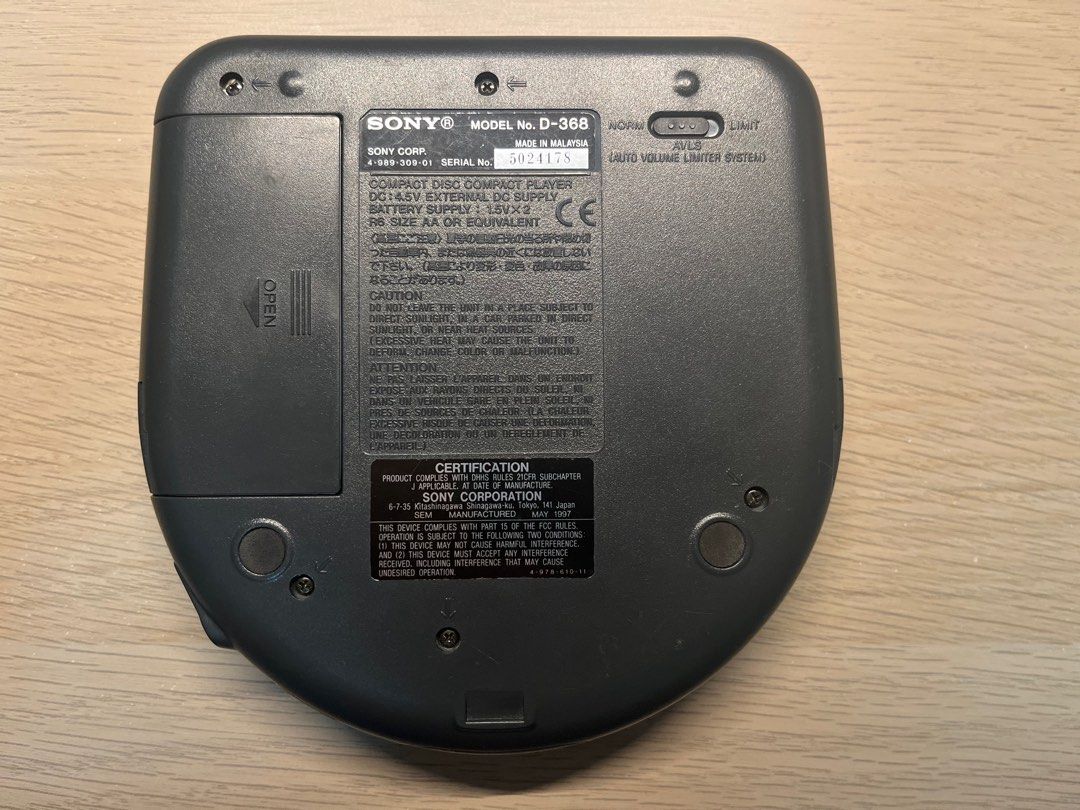 Sony Discman CD Player D-368 Mega Bass, Audio, Portable Music Players ...