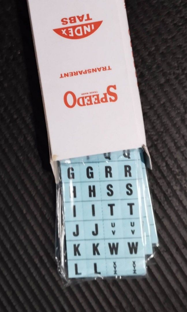 SPEEDO Index Tabs, Hobbies & Toys, Stationary & Craft, Other Stationery ...