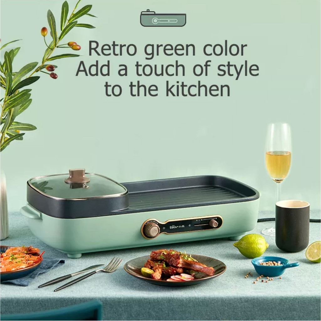 Steamboat with BBQ Grill, 2 in 1 Multi Cooker with Non-stick inner pot ...