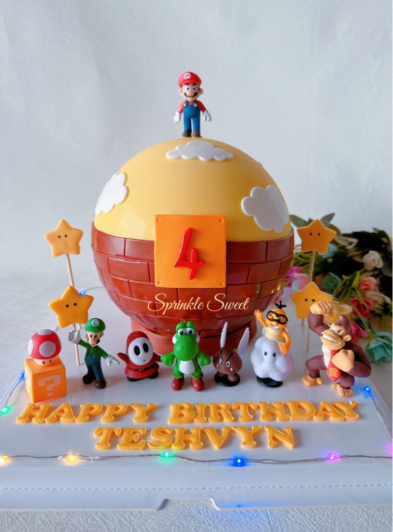 Super Mario piñata cake/ yoshi piñata cake/ customised cake, Food ...