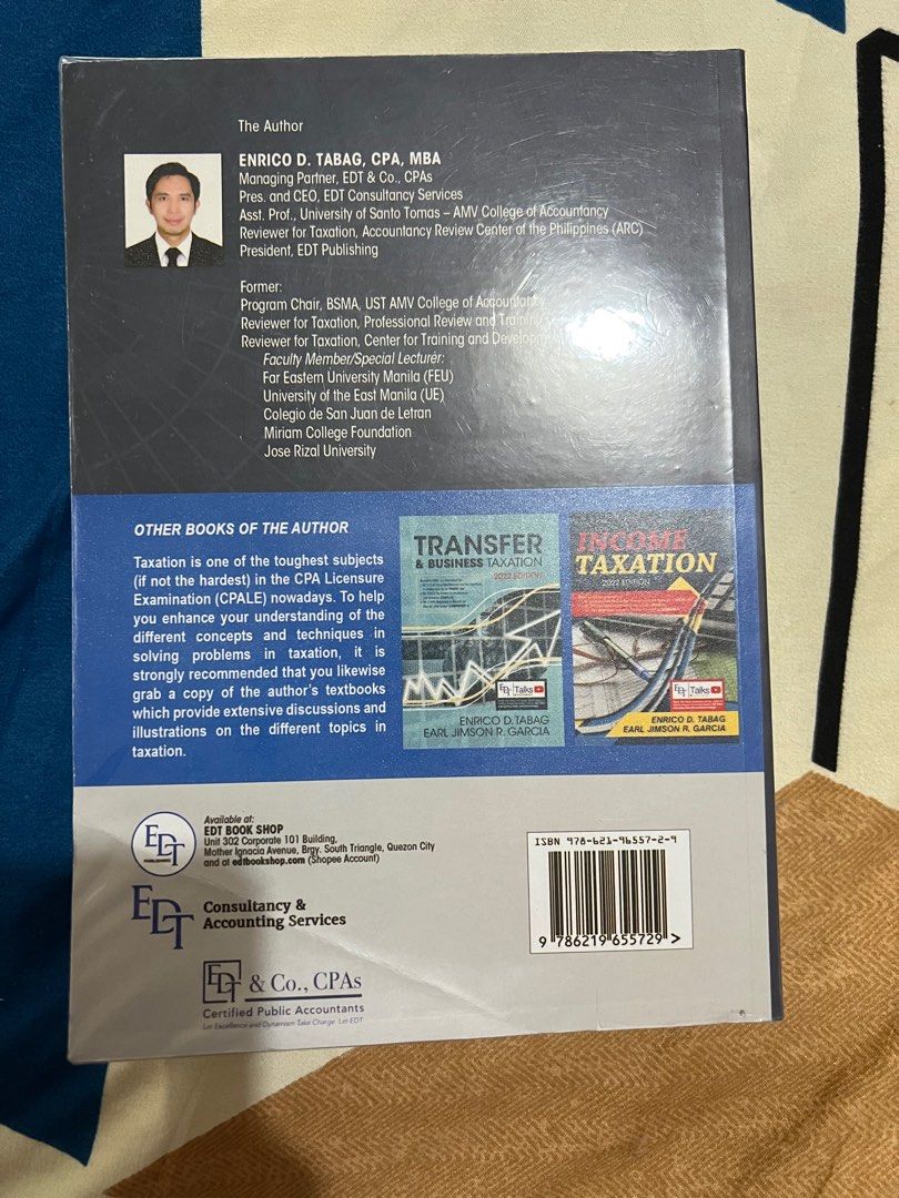 TABAG CPA REVIEWER IN TAXATION (2022), Hobbies & Toys, Books ...