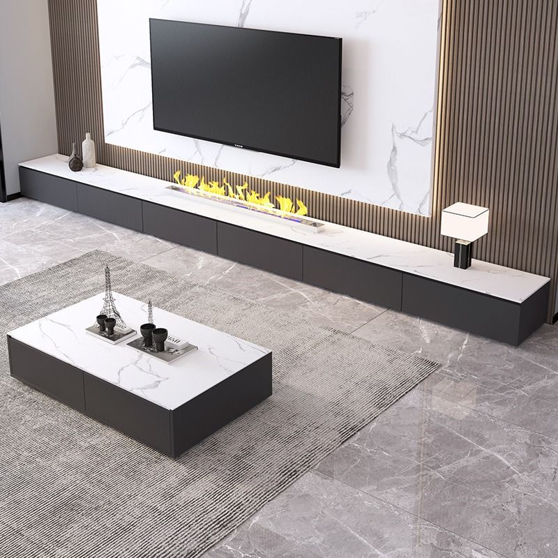 TV Console TV Rack Storage Cabinet sintered stone Living room TV ...